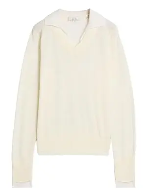 Vince Layered Cotton-blend Polo Sweater - Ivory