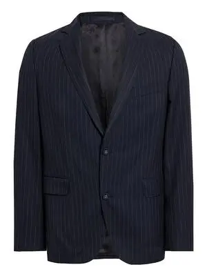 Officine Générale 375 Pinstriped Wooltwill Blazer - Midnight Blue