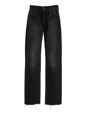 Moussy Vintage Glencoe High-rise Straight-leg Jeans - Black