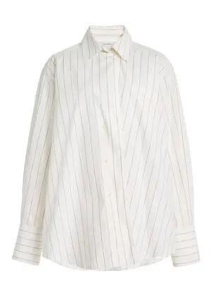 HOUSE OF DAGMAR Asymmetric Organic Cotton Poplin Shirt