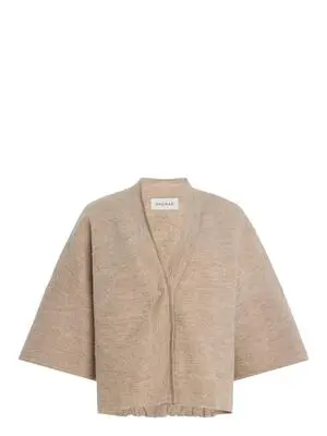 HOUSE OF DAGMAR Merino Wool Cropped Cardigan - Neutral
