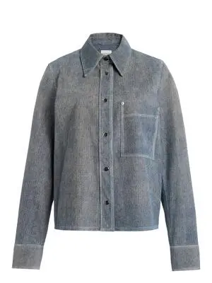 Closed Denim-printed Suede Shirt Jacket - Blue