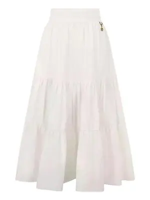 Roberto Cavalli Tiered A-line Skirt With Charm - White