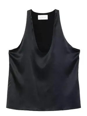 ARMARIUM Halterneck Satin Tank Top - Black