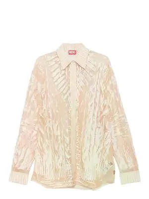 DIESEL Abstract-print Long-sleeve Blouse - Neutrals