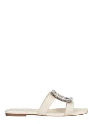 ROGER VIVIER Leather Sandals With Appliqués - White