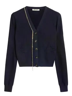 Ports 1961 Chain-detail Buttoned Cardigan - Blue