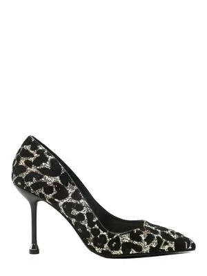 Liu Jo Glitter Leopard Pumps Black