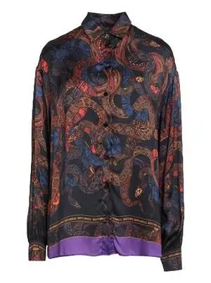 Just Cavalli Multicolor Satin Shirt - Blue