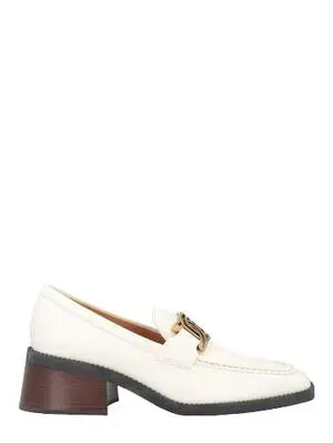 TOD'S Leather Loafers With Appliqués And Logo - White