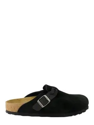 BIRKENSTOCK Boston Braided-strap Leather Mules - Black