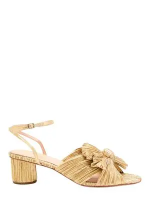 LOEFFLER RANDALL 50mm Dahlia Pleated-knot Sandals - Gold
