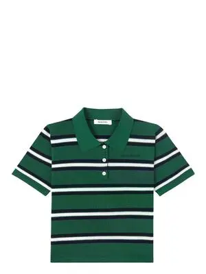 SPORTY & RICH Striped Polo Top