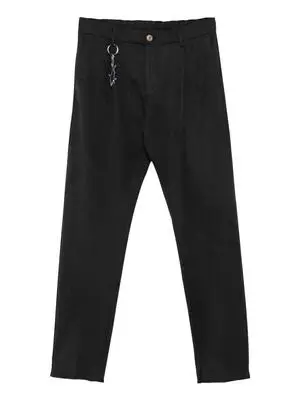 Paul & Shark Pinstripe Pleated Trousers With Keychain - Black