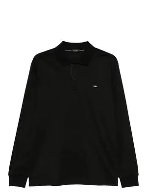 Paul & Shark Long-sleeve Embroidered Polo Shirt - Black