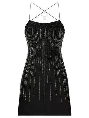 Amiri Embellished Halter-neck Mini Dress - Black