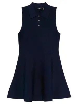 Theory Polo-collar A-line Dress - Blue
