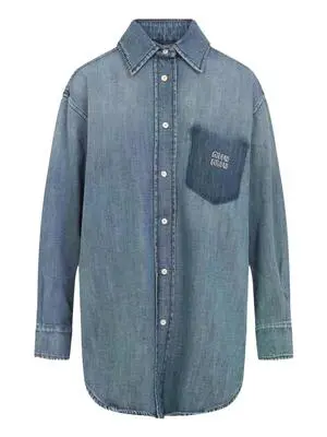 Miu Miu Logo-patch Shirt - Blue