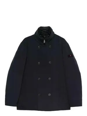 Peuterey Double-breasted High-neck Coat - Blue
