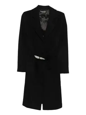 Chiara Boni La Petite Robe Embellished Belted Coat - Black