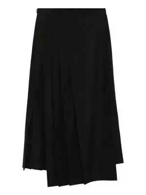 Yohji Yamamoto Pleated Wrap Skirt - Black