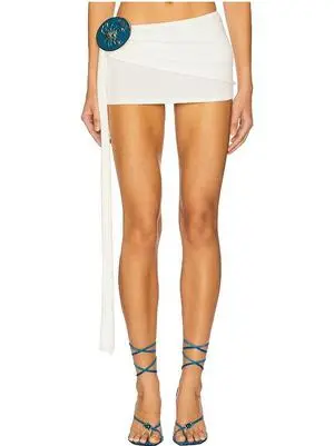 1XBLUE Scorpion Knit Mini Skirt - White