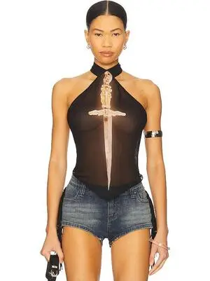 1XBLUE Dagger Diamond Top - Black
