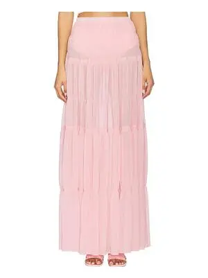 CAMILA COELHO Yara Maxi Skirt - Baby Pink