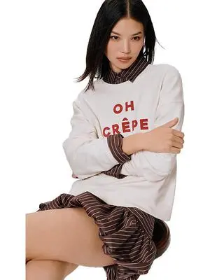 JORDAN NICKSON Maeve X Oh Crepe Sweatshirt - Ivory