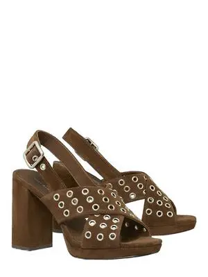 Tory Burch Cross-band Heeled Sandal - Mustang