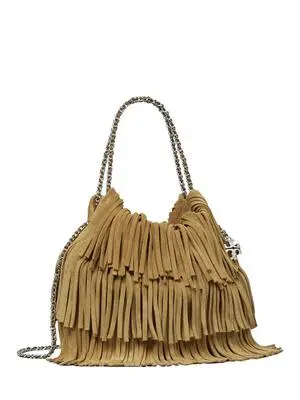 Tory Burch Mini Fleming Suede Hobo Bag - Wild Tabacco