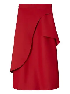 Tory Burch Crepe Wrap Skirt - Royal Red
