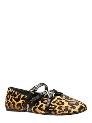 Michael Kors Indy Flex Leopard Print Calf Hair Ballet Flat - Yellow