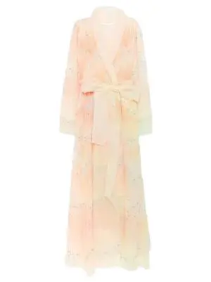 MIAU BY CLARA ROTESCU Embellished Wrap Maxi Dress - Orange