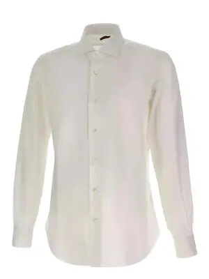 BARBA NAPOLI Classic-collar Cotton Shirt - White