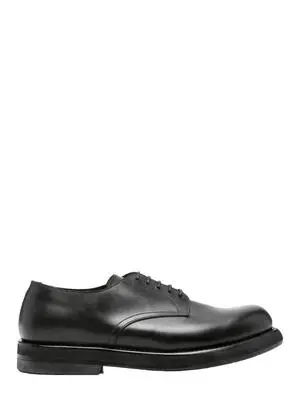 Premiata Lace-up Leather Derby Shoes - Black