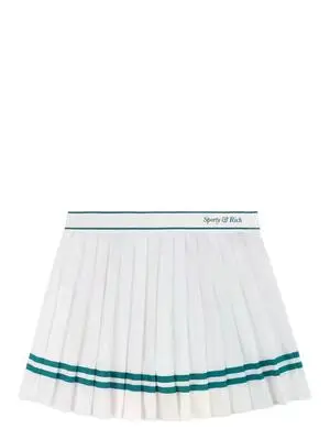 SPORTY & RICH Pleated Stripe Mini Skirt