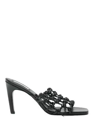TOTEME 85mm Knotted Leather Sandals - Black