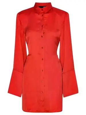 Remain Birger Christensen Tie-back Shirt Mini Dress - Red