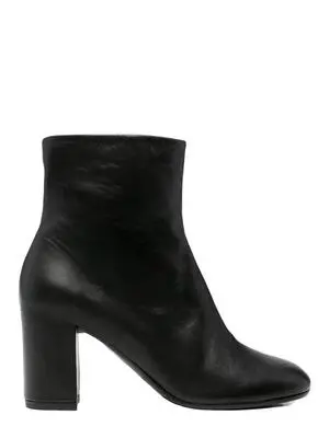 DEL CARLO 80mm Block-heel Leather Boots - Black