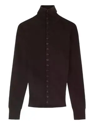 LEMAIRE High-neck Cardigan - Purple