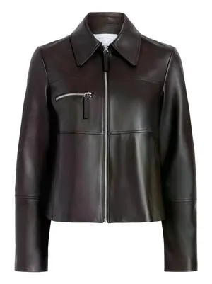 Proenza Schouler White Label Annabel Zip-front Leather Jacket - Brown