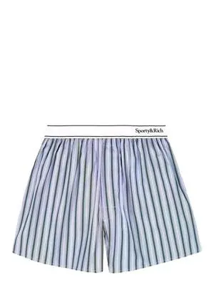 SPORTY & RICH Striped Boxer Shorts - Blue