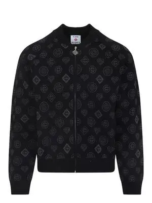Casablanca Logo-pattern Zip-up Jacket - Black
