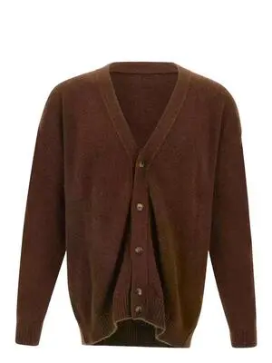 LANEUS V-neck Buttoned Cardigan - Brown