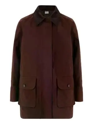 Aspesi Contrast-collar Patch-pocket Coat - Brown