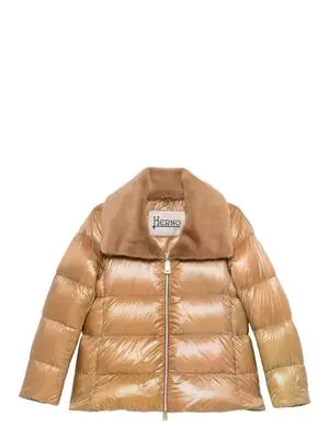 Herno Fur-trimmed Puffer Jacket - Brown