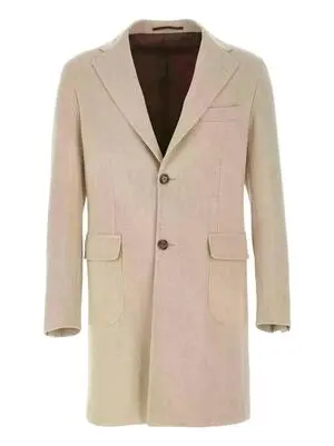 BARBA NAPOLI Wool Notch-lapel Coat - Neutrals