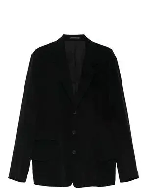 Yohji Yamamoto Three-button Patch-pocket Blazer - Black