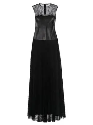 Valentino Garavani Lace-panel Corset-design Gown - Black